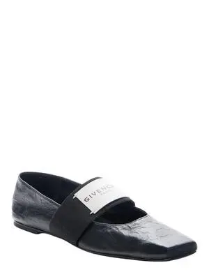 Givenchy Sliced Square Toe Mary Jane Flat - Black