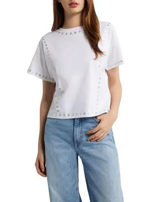 Rag & Bone Kelly Grommet Boxy T-shirt - White