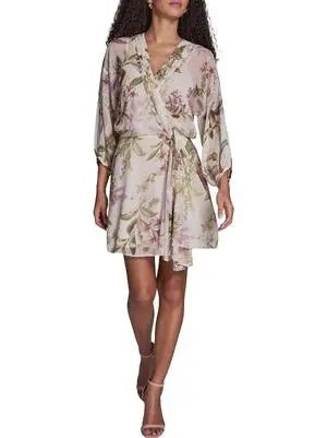 Bcbgmaxazria Floral Faux-wrap Mini Dress - Shocking Pink Multi