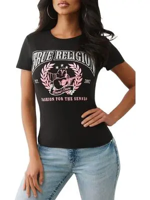 True Religion Crystal Buddha Graphic T-shirt - Jet Black