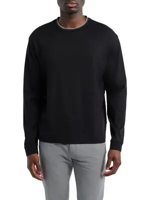 BOSS Talley Cotton Crewneck Top Black
