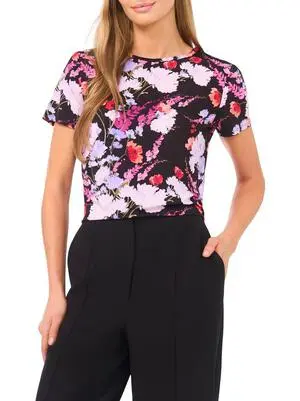 Ted Baker London Floral Boxy T-shirt - Rich Black