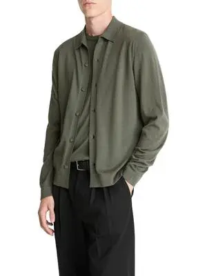 Vince Merino Wool And Cashmere Cardigan - Sycamore