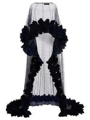 Jenny Packham Petal Bloom Ruffle-detailed Maxi Dress - Blackthorne Blue