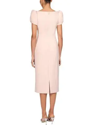 Jenny Packham Vienna Embellished Puff-sleeve Midi Dress - Morganite