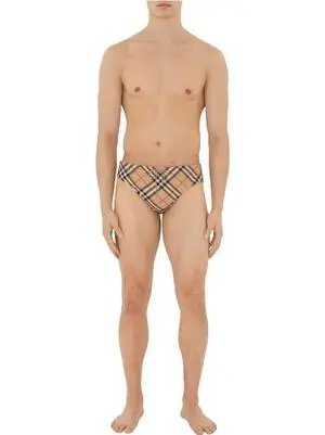 Burberry Check Swim Briefs - Sand