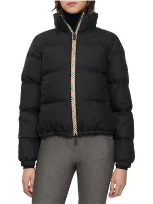 Burberry Checker-tape Ambleside Puffer Jacket - Black