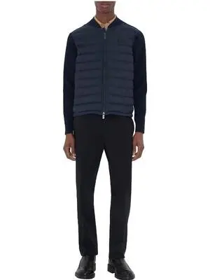 Burberry Quilted Nylon And Wool Jacket - Navy