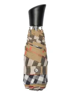 Burberry Check Folding Umbrella - Sand