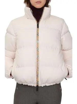 Burberry Check Trim Ambleside Puffer Jacket - Flora Pink