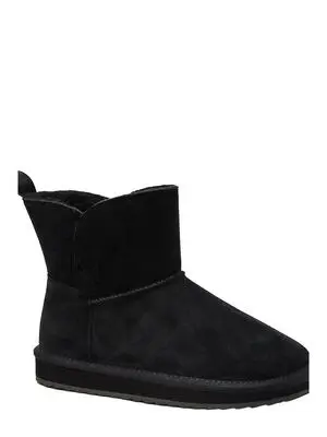 LANDS' END Lined Suede Indoor Outdoor Boots Black Suede