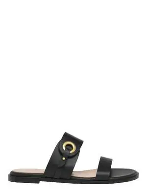 GIANVITO ROSSI Granada 05 Flat Mules - Black Calf Leather