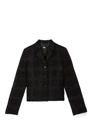 The Kooples Checked Wool-blend Jacket - Navy