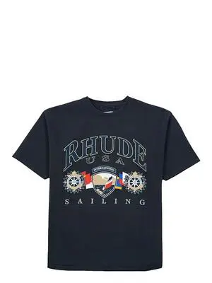 Rhude Usa Sailing Icon T-shirt - Vintage Black/white
