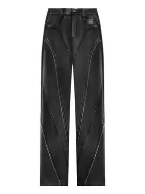 Manière De Voir Faux-leather Biker Trousers - Black