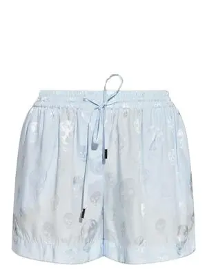 Alexander McQueen Skull Motif Shorts - Light Blue