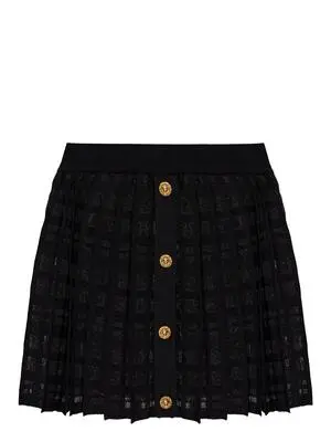 Balmain Pleated Skirt - Black