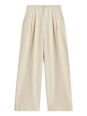 Cos Pleated Wide-leg Denim Pants - White