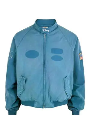 CHERRY LA Embroidered Bomber Jacket - Blue