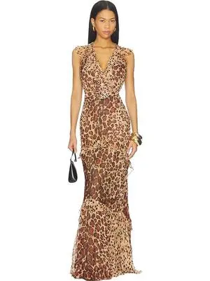 Saloni Rita Dress - Cheetah