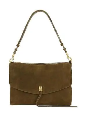 Rebecca Minkoff Darren Lg Top Zip Shoulder Bag - Dark Olive
