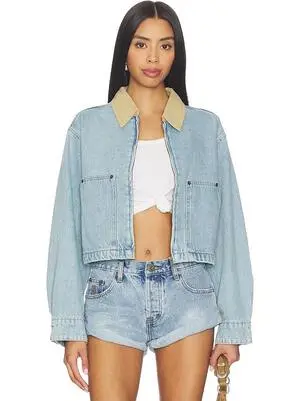 Blanknyc Cropped Denim Jacket - Coffee Run