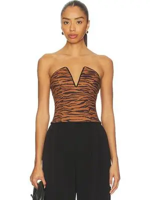 ZULEYHA KURU Vella Corset Top - Black & Copper