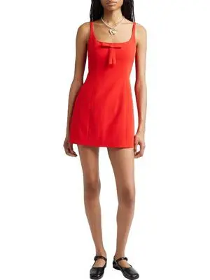 Sandy Liang Naomi Bow Detail Sheath Dress - Red