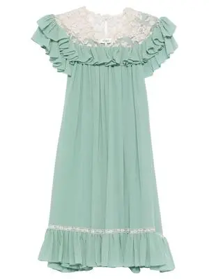 Chloé Silk Mini Dress - Green