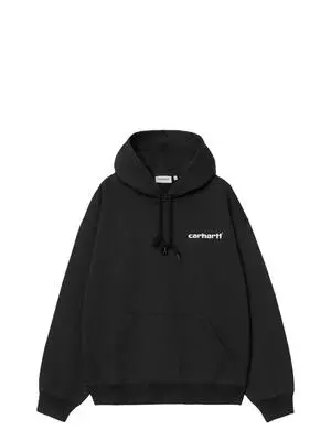 Carhartt Work In Progress Logo Cotton Hoodie - Black