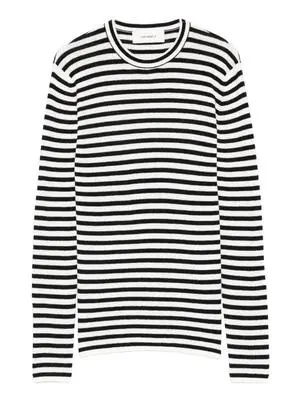 LISA YANG Vivian Striped Sweater - White