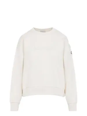 Moncler Logo Cotton Sweatshirt - Beige