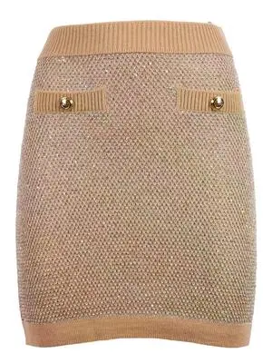 Elisabetta Franchi Knitted Mini Skirt - Neutrals