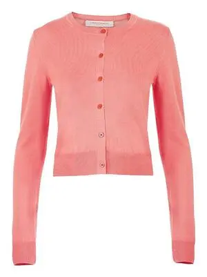 Carolina Herrera Long Sleeve Crewneck Cardigan - Sunset