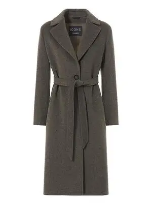 Cinzia Rocca 3/4 Single Breasted Belted Coat - Black