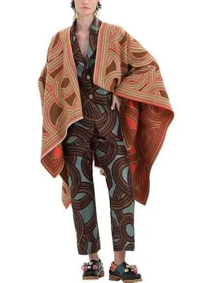 LA DOUBLEJ Wool-Silk Poncho
