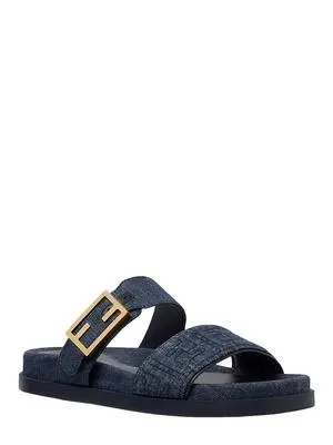 Fendi Feel Denim Sandals - Blue Denim