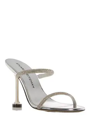 STUART WEITZMAN Nudistini Embellished Sandals - Silver/clear