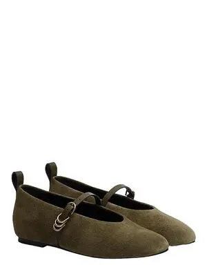 Rag & Bone Spire Mary Jane Flats - Olive Suede