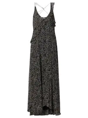 MARANT ETOILE Luxie Printed Muslin Dress Black/ecru