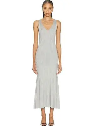 Adam Lippes Twyla Ribbed Knit Dress - Silver