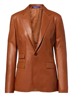 Ralph Lauren Parker Leather Blazer - Brown