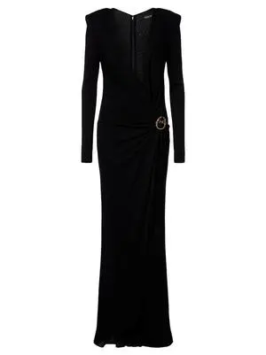 Roberto Cavalli Draped Gown - Black