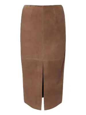 Remain Birger Christensen Suede Pencil Skirt - Brown