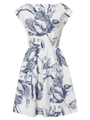 Erdem Floral Cotton Mini Dress - White