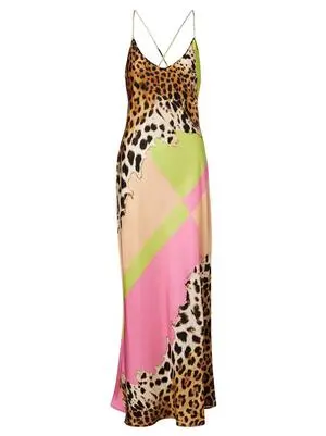 Roberto Cavalli Printed Silk Slip Dress - Multicoloured