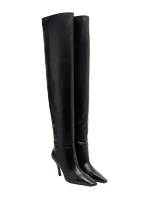 Amina Muaddi Jamie 80 Leather Over-the-knee Boots - Black