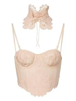 Zimmermann Rebellion Filigree Bustier And Choker Set - Beige