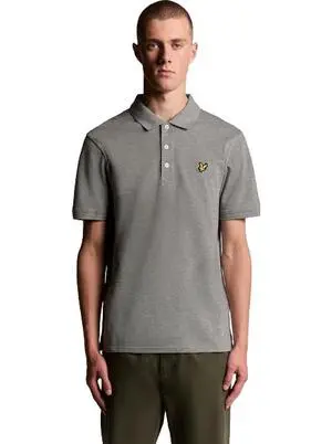 LYLE & SCOTT Plain Polo Shirt Mid Grey Marl