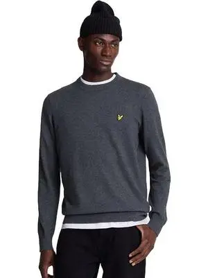 LYLE & SCOTT Cotton Merino Crew Neck Sweater - Charcoal Marl